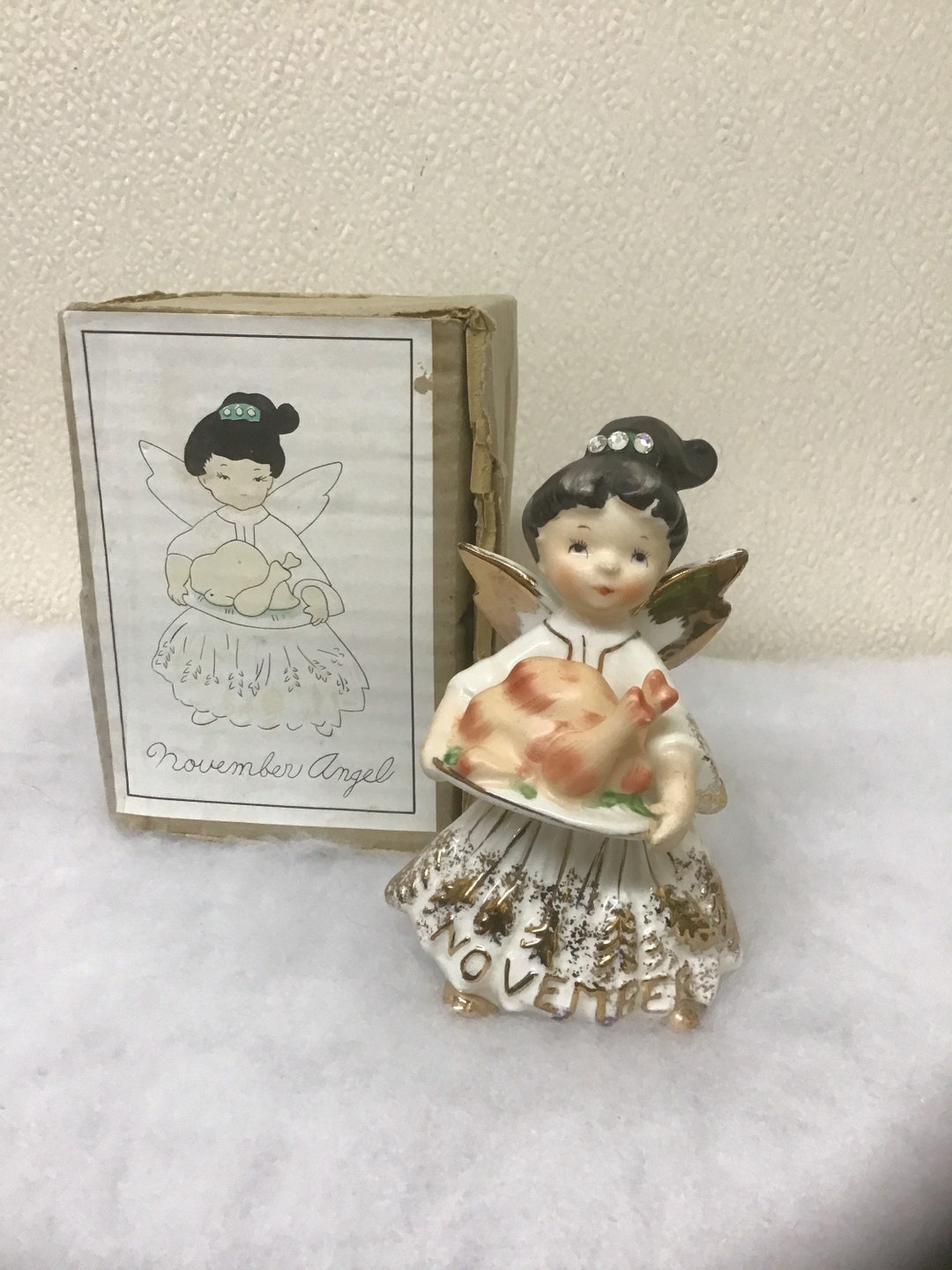 Lefton November Angel W/turkey 1957 in Original Box Rare! - Etsy