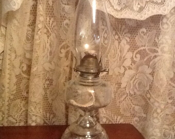 Glass Pedestal Oil Lamp Primitive Home Decor Country Rustic - Etsy