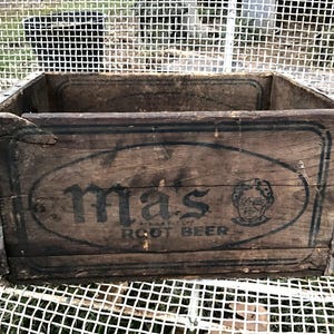 Ma's Root Beer Box 1941 Antique Wood Soda Crate Advertising Collectible ...