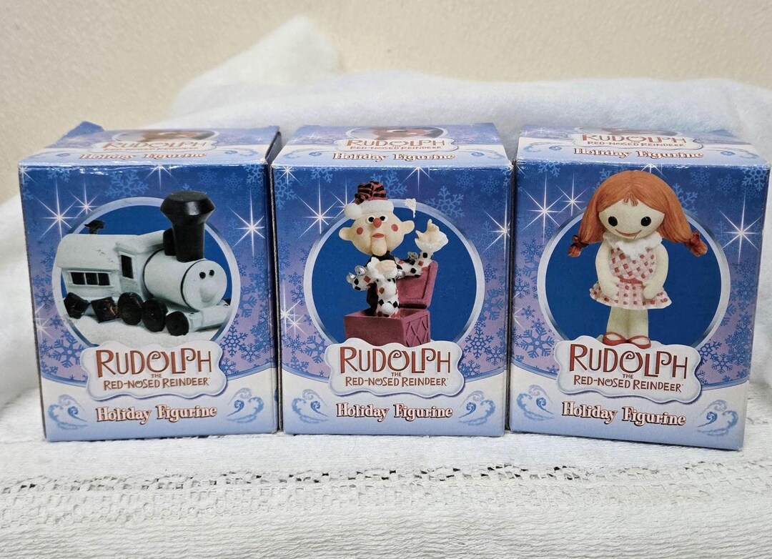 Enesco Rudolph Misfit Toy Figurines Train, Ragdoll, Charlie in the Box ...