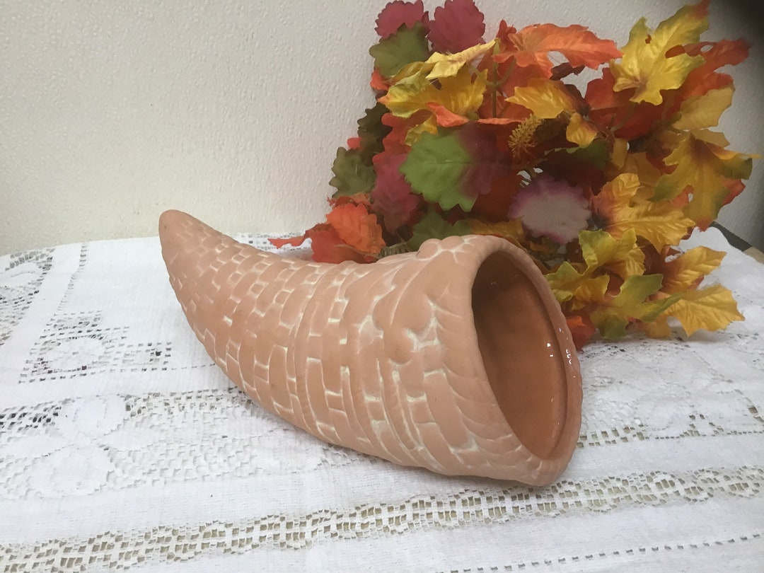 Terra Cotta Cornucopia Thanksgiving Horn of Plenty - Etsy