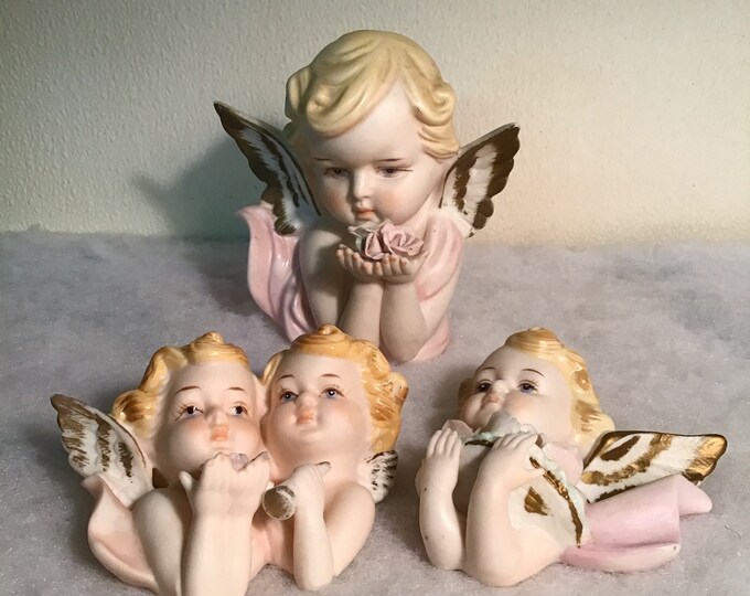 Vintage LEFTON Wall Angels KW6417 Cherub Plaques - Etsy