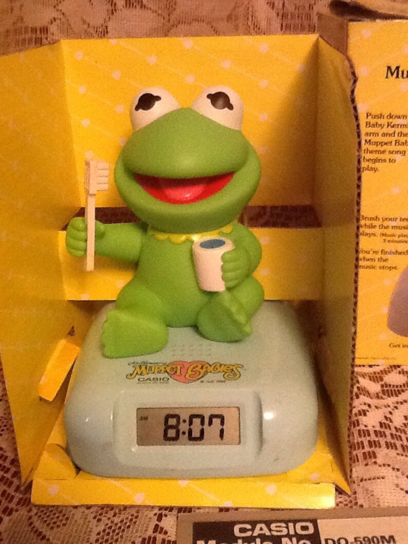 Casio Baby Kermit Musical Timer Clock 1988 Jim Henson's Muppet Babies ...