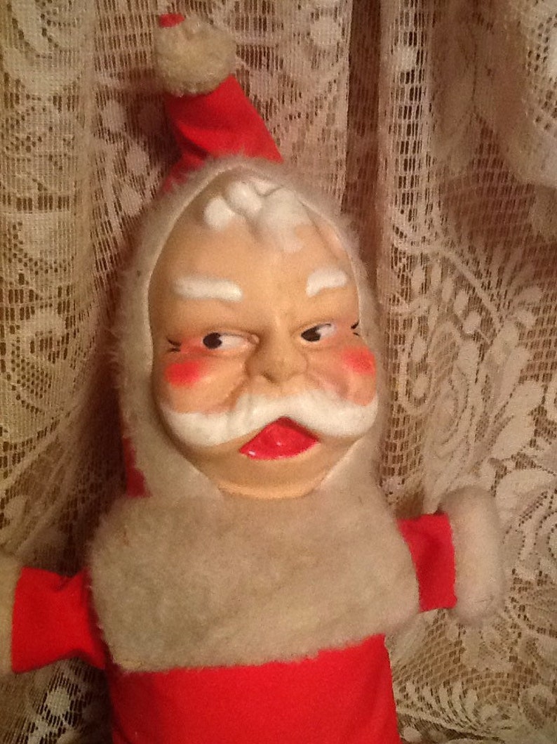 Rushton Santa Doll 1950s W/vinyl Face Retro Christmas Decor - Etsy