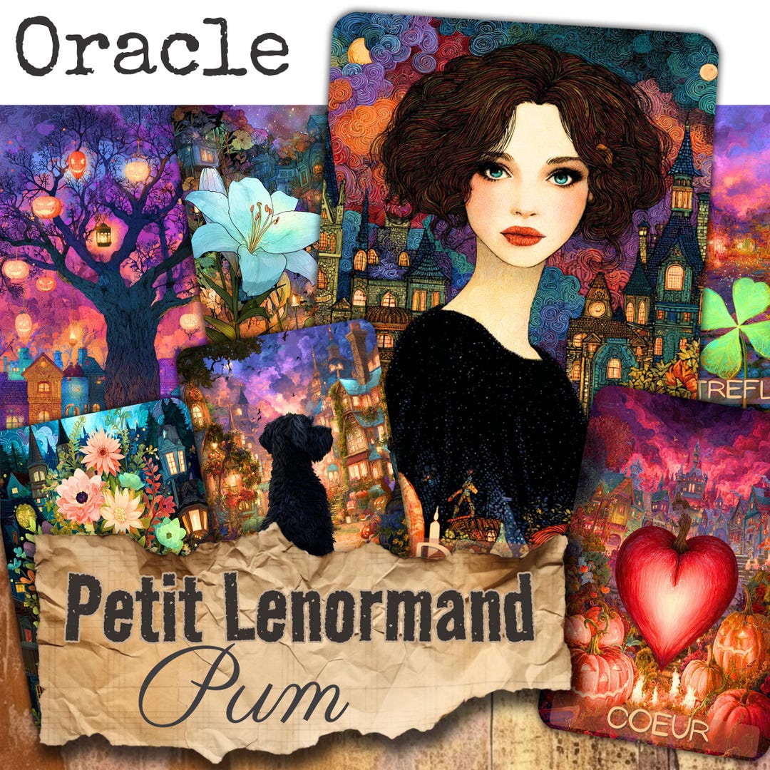Oracle Deck Lenormand *PUM* 36 Cards Illustrated Halloween Comic Strip ...