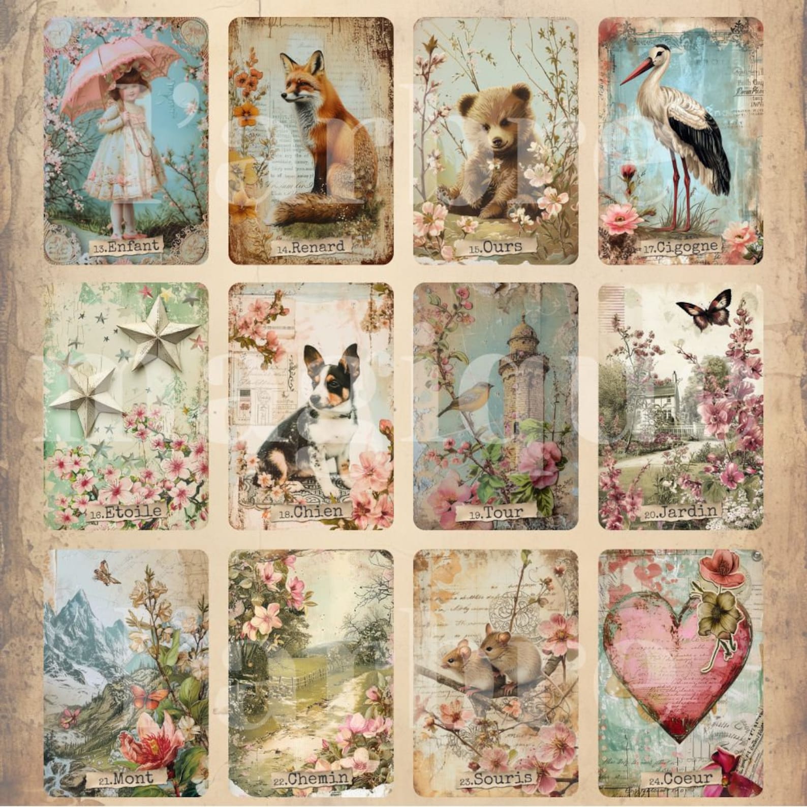 Lenormand Oracle Deck *esperine* 36 Romantic Retro Photo Divination ...