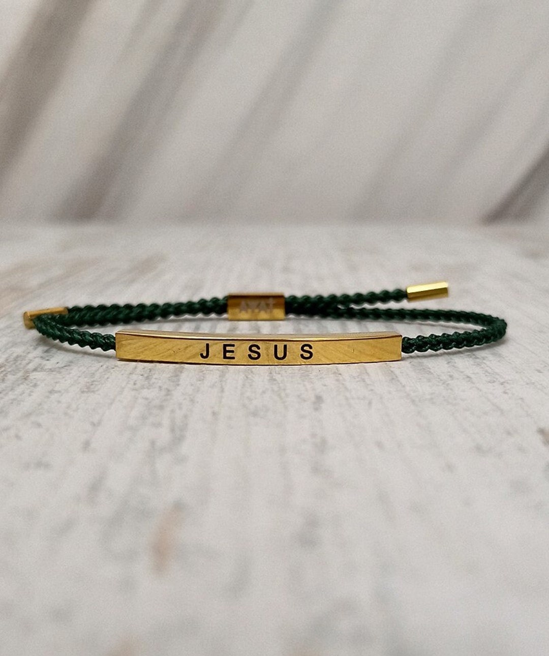 Jesus Braided Rope Bracelet Gold Plated - Etsy