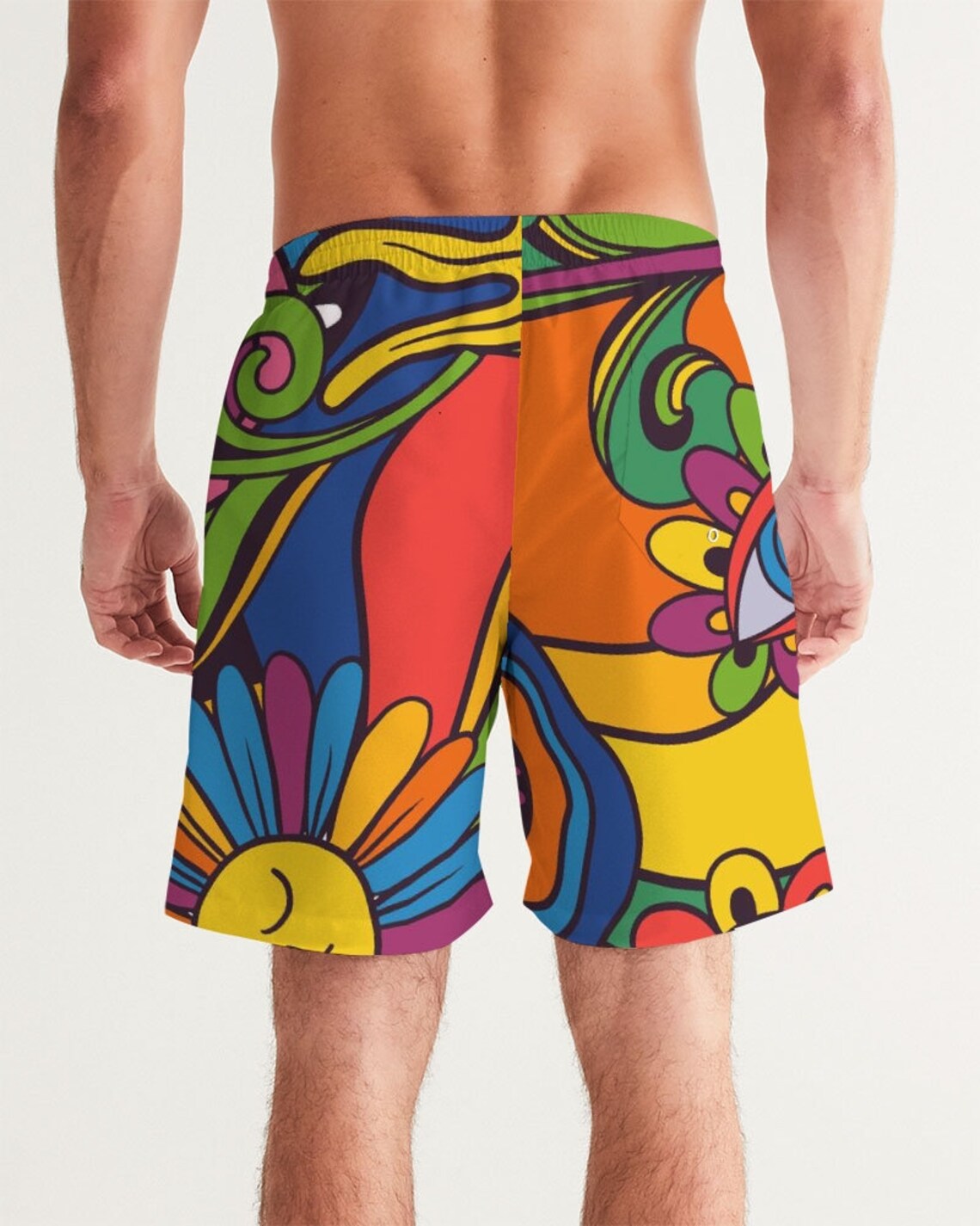 Men's Swim Trunk - Trippy Summer - Psychedelic Swim Shorts With Pockets ...