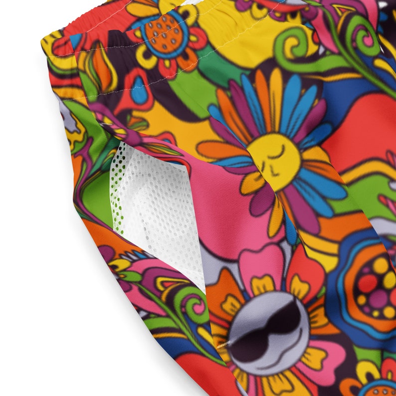 Men's Swim Trunks - Trippy Summer Design - Psychedelia / Y2K - Colorful ...