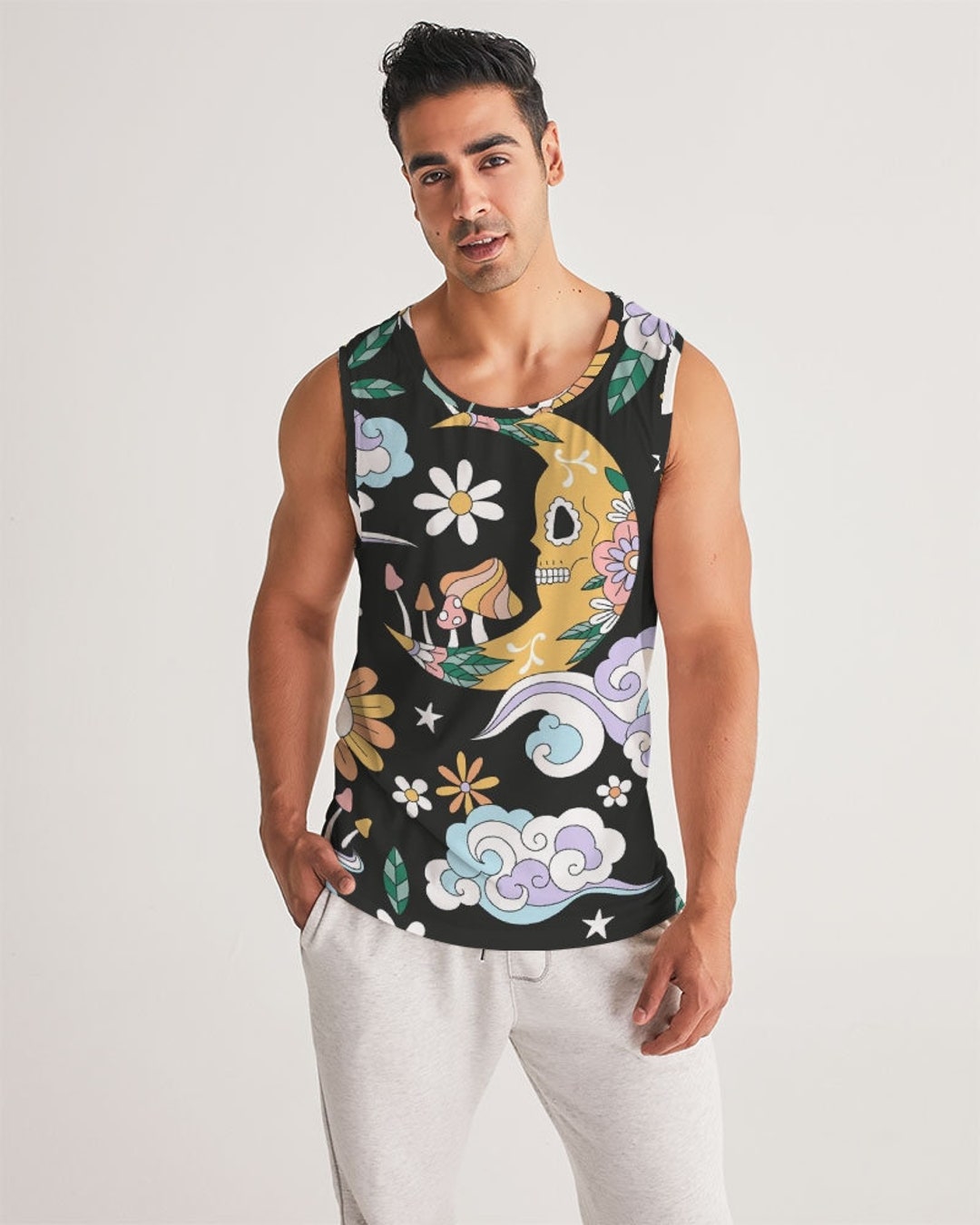 Men's Sports Tank - Celestial Shrooms - Trippy Hippy Design ...