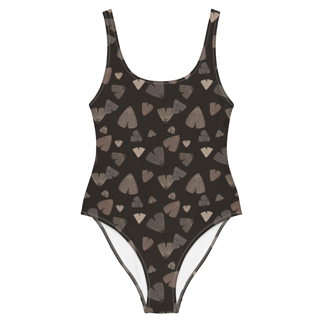 One-piece Swimsuit - Women's Moth Bathing Suit - Insect Lover - Goth ...