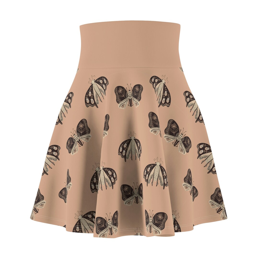 Women's Skater Skirt - Moth Circle Skirt - Insect Lover - Cottage Core ...