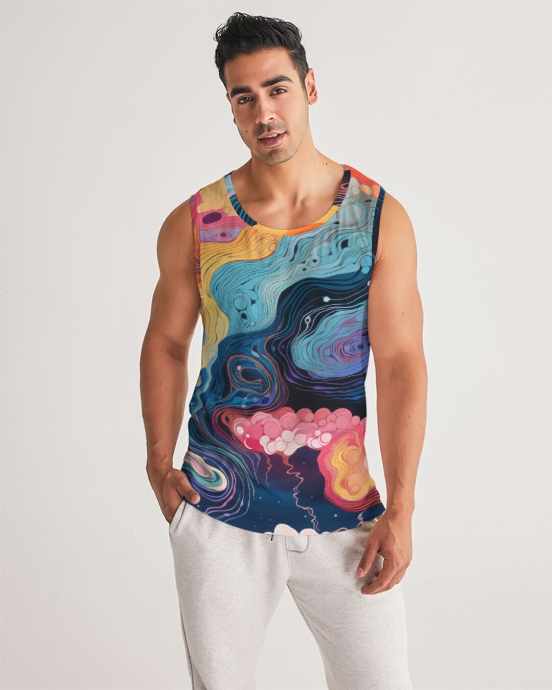Men's Sports Tank - Magic Waves - Psychedelic Club Wear - Sleeveless ...