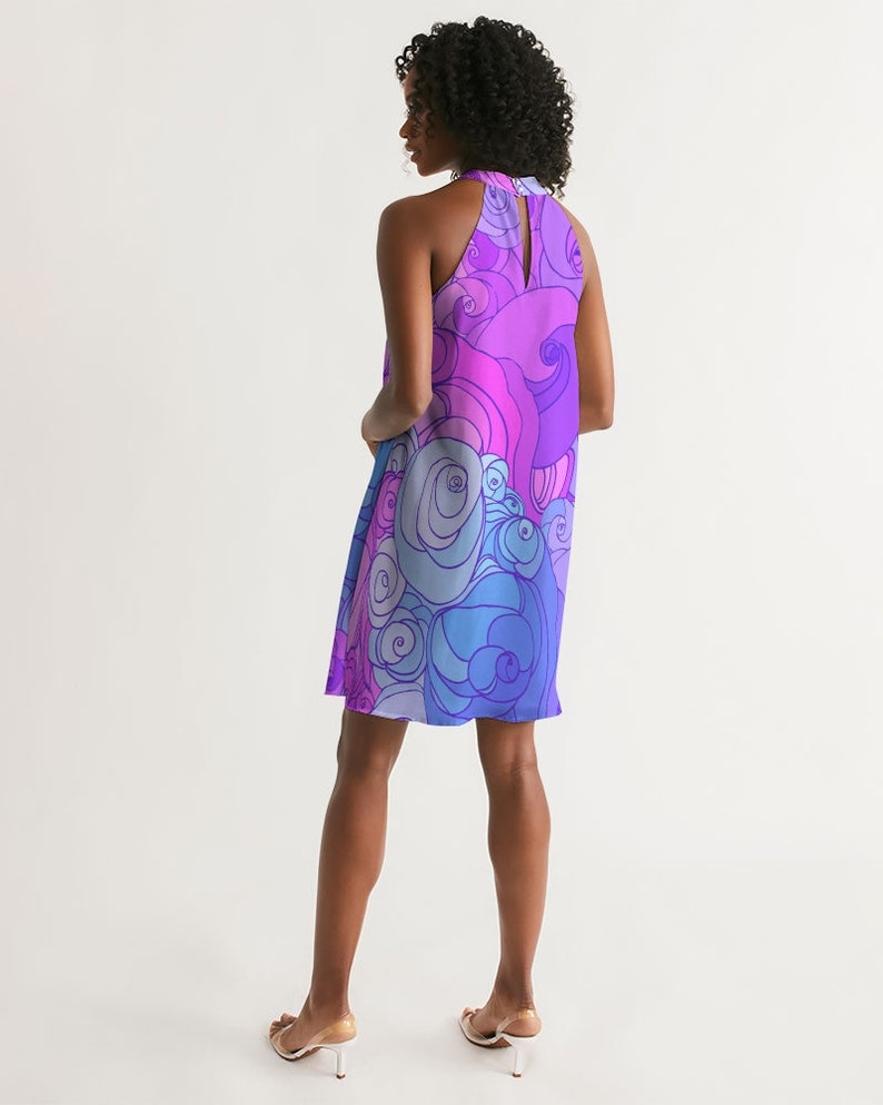 Women's Halter Dress - Hippy Trippy -psychedelic Swirl - Party Festival ...