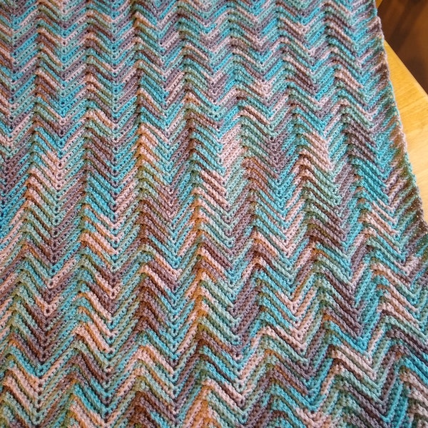 Blue Ripple Afghan - Etsy