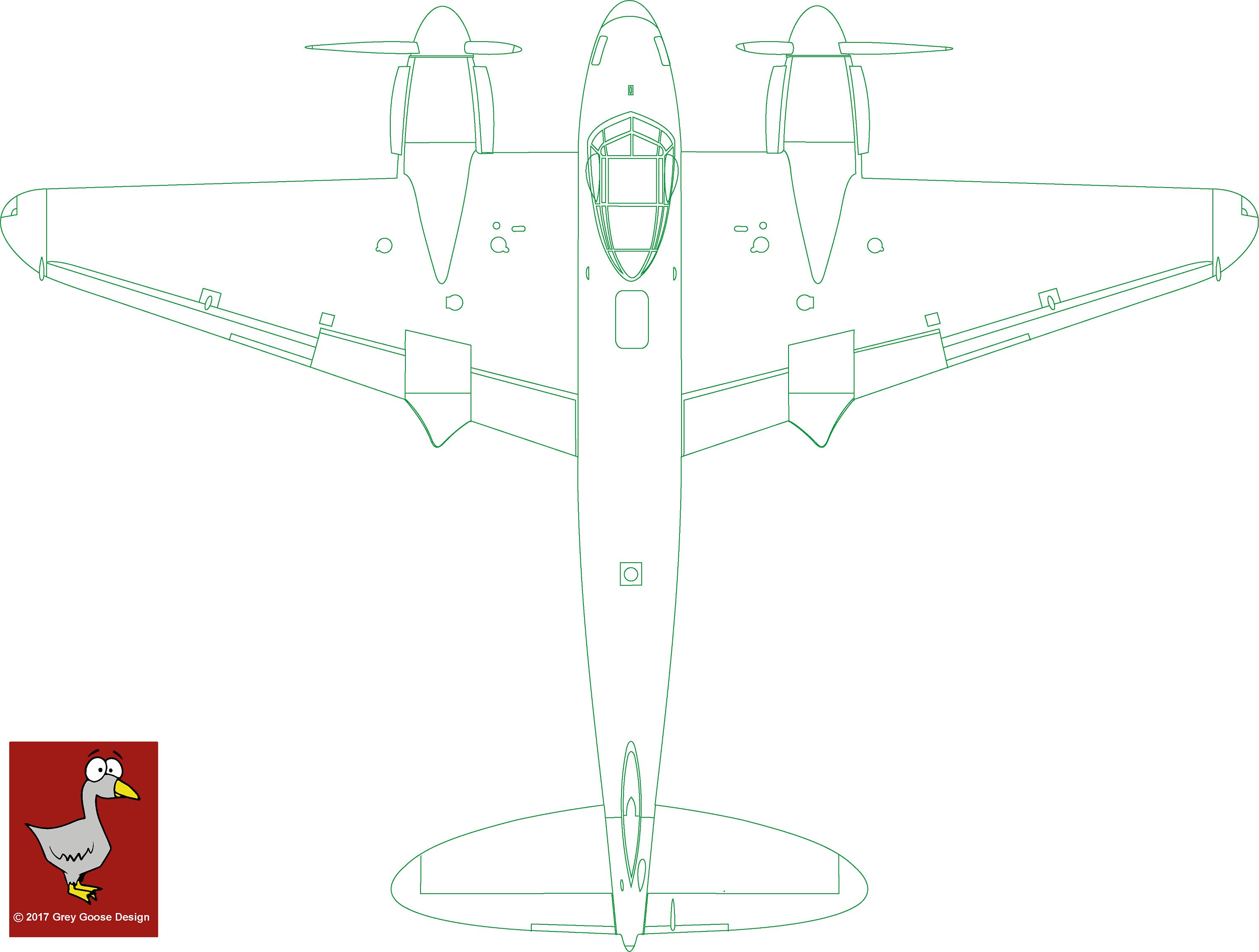 DeHavilland Mosquito Detailed Plan View Vector Image Aviation | Etsy
