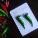 Green Chili Pepper Magnets Set of 2 Fridge Magnets Decorative Magnets ...