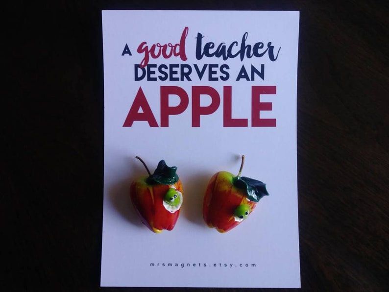 Teacher's Day Apple Magnets Set of 2 Fridge Magnets - Etsy