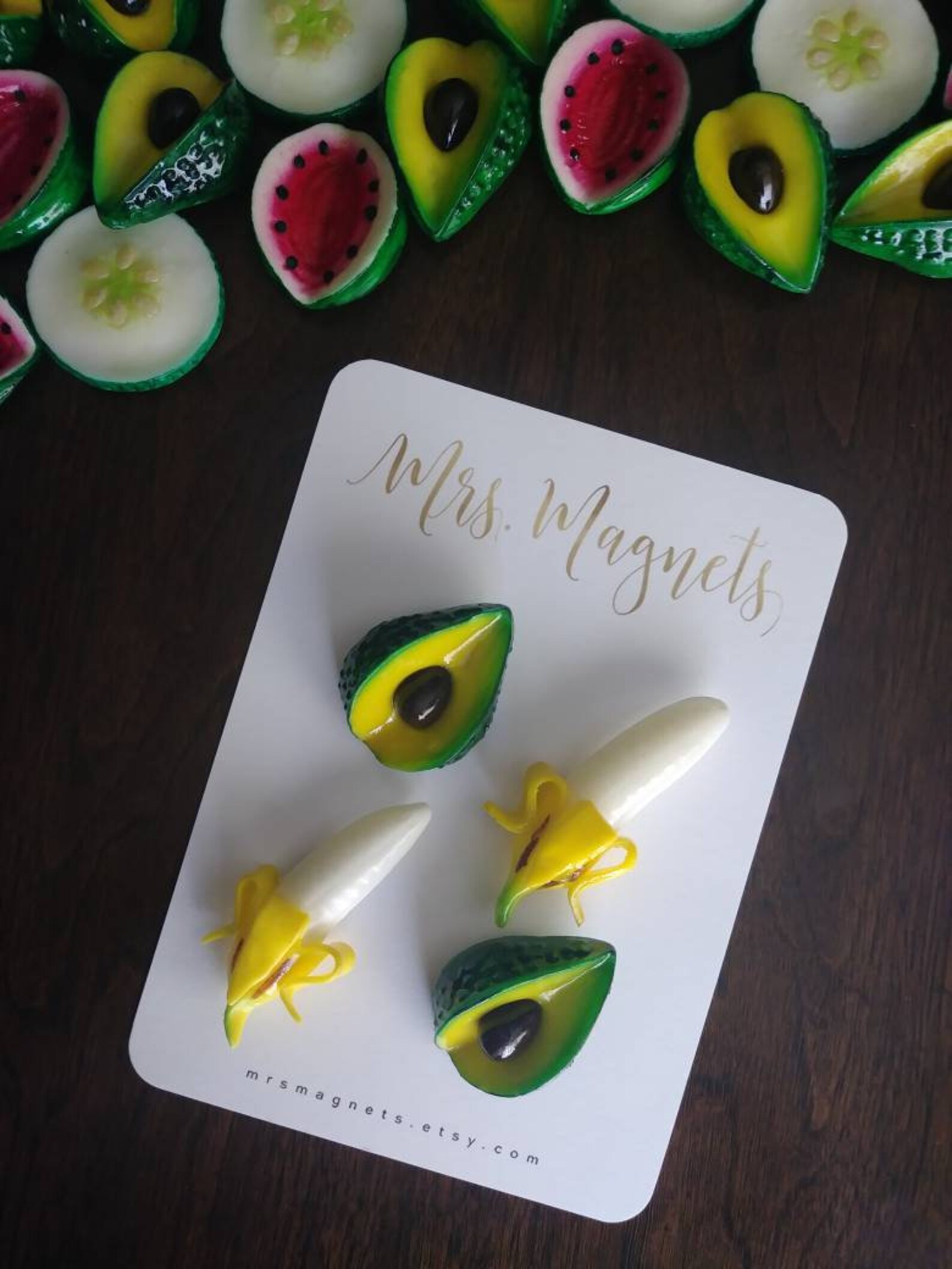 Avocado/banana Magnets Set of 4 Fridge Magnets - Etsy