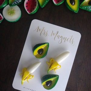 Avocado/banana Magnets Set of 4 Fridge Magnets - Etsy