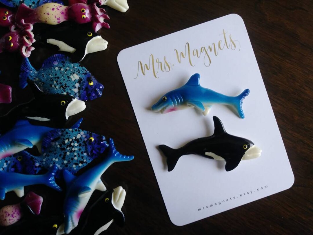 Shark/orca Magnets Set of 2 Fridge Magnets Decorative - Etsy