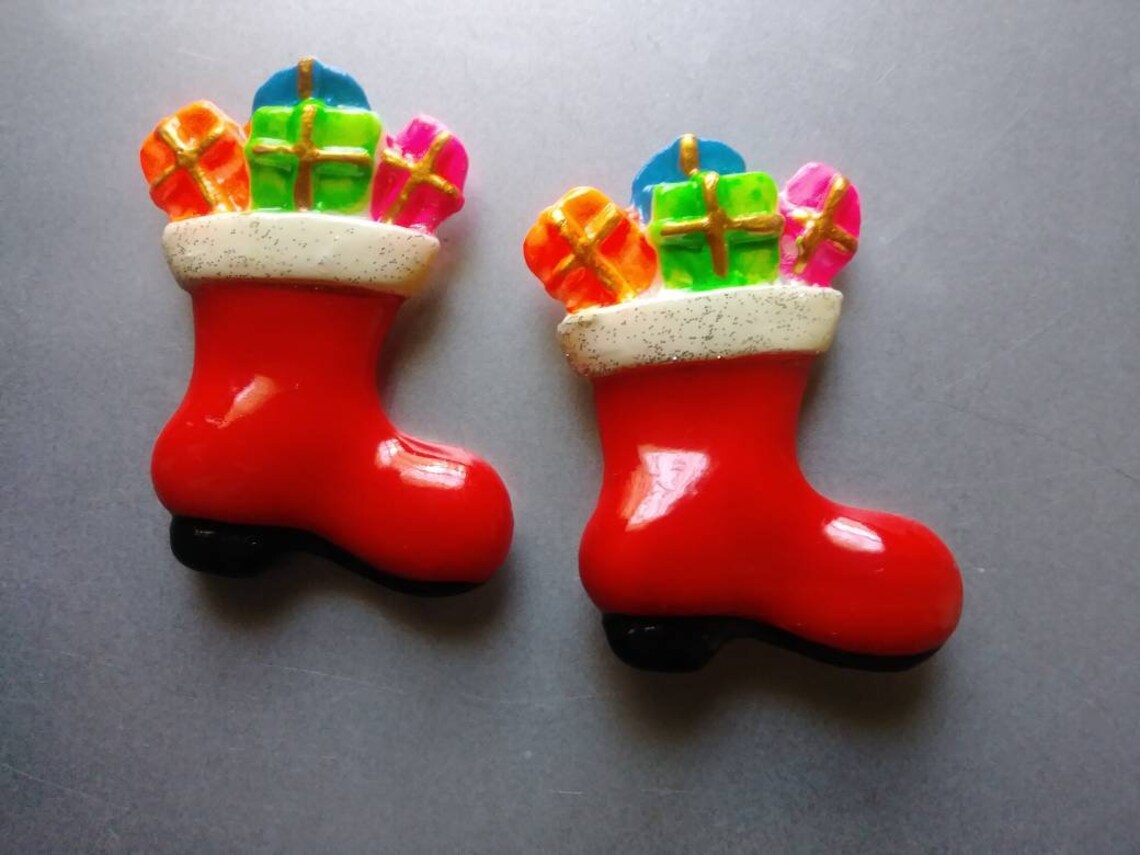 Santa's Boot Magnets Set of 2 Fridge - Etsy