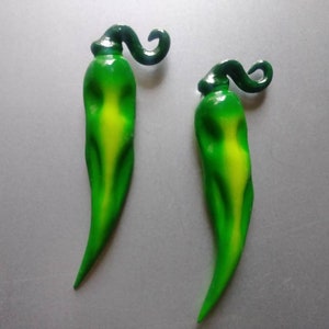 Green Chili Pepper Magnets Set of 2 Fridge Magnets Decorative Magnets ...