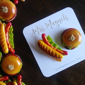 Hotdog/hamburger Magnets Set of 2 Fridge Magnets Decorative Magnets ...