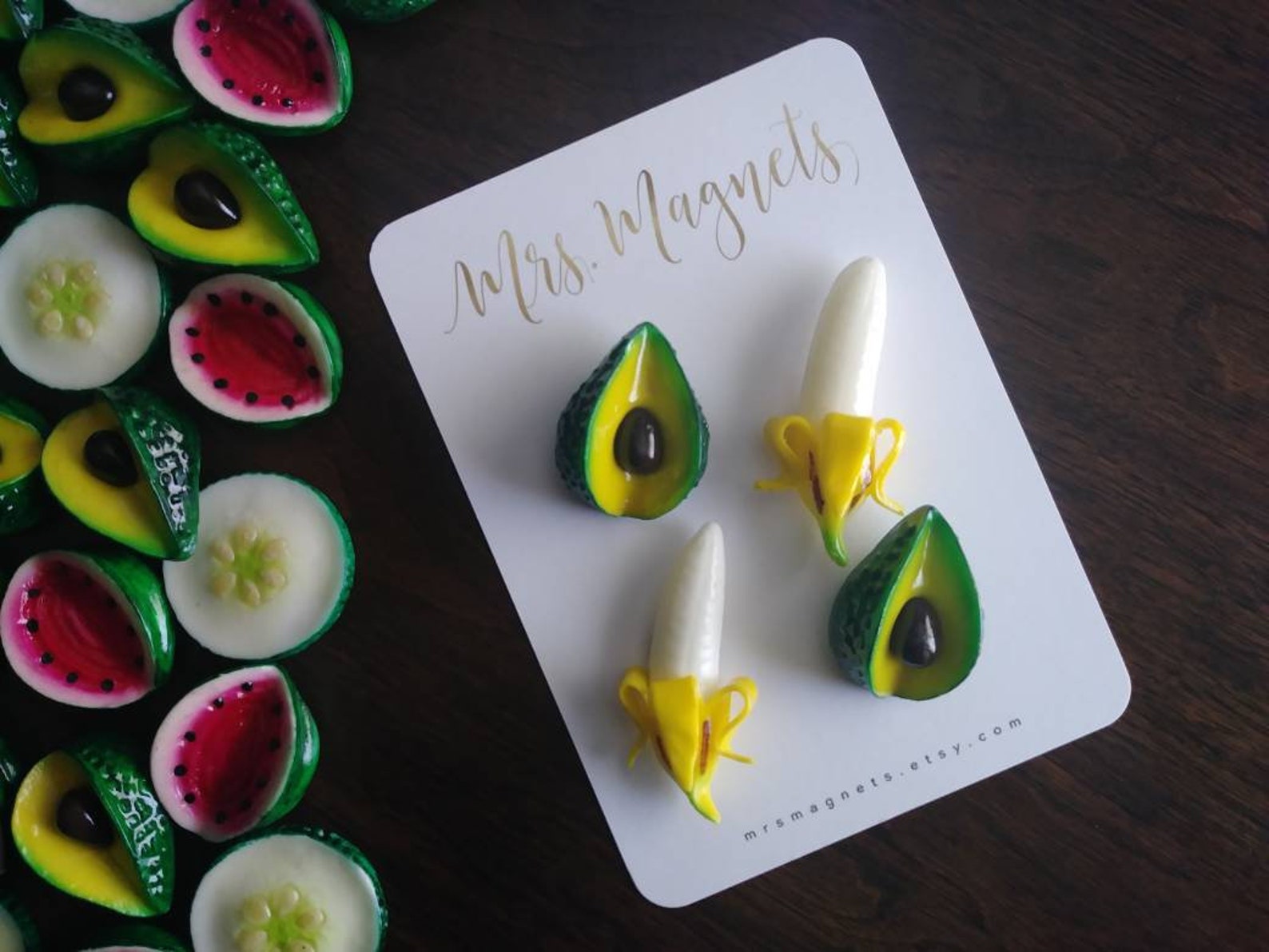 Avocado/banana Magnets Set of 4 Fridge Magnets - Etsy