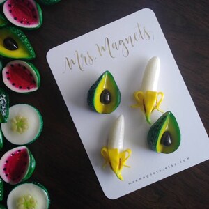 Avocado/banana Magnets Set of 4 Fridge Magnets - Etsy
