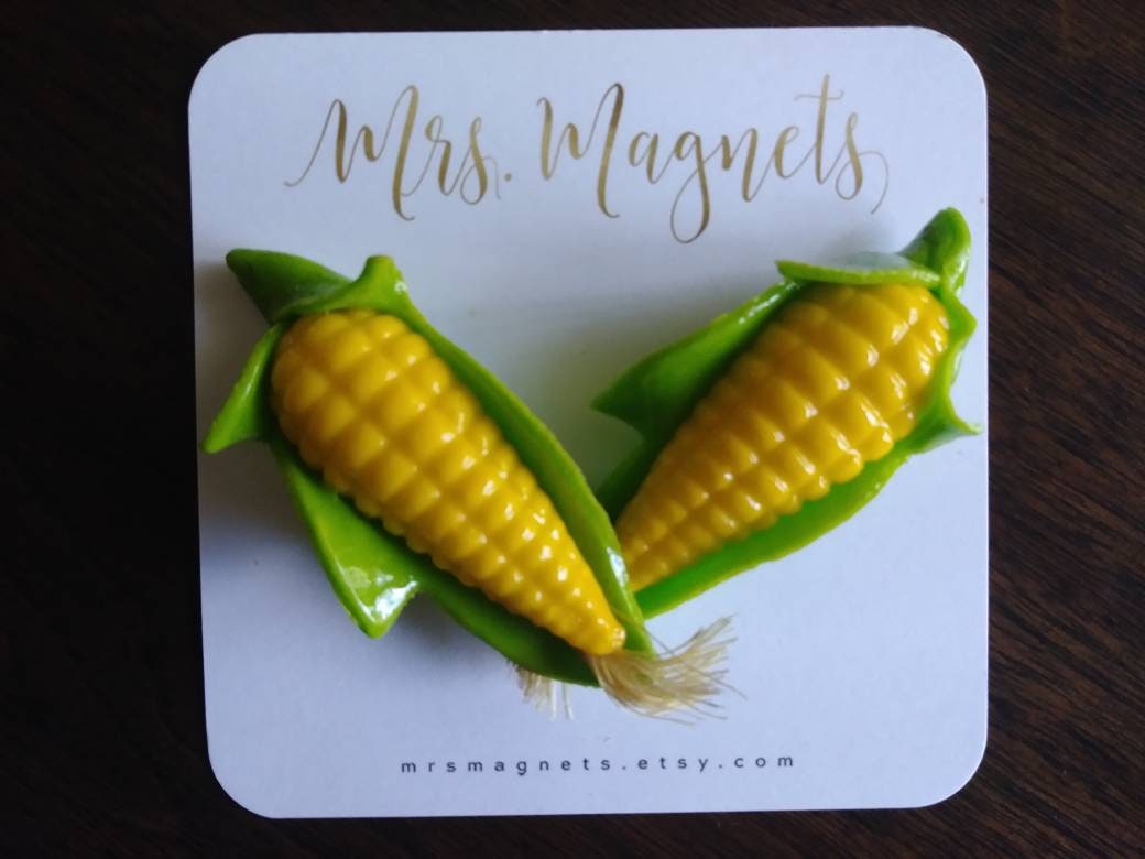 Corn on the Cob Magnets Set of 2 Fridge Magnets - Etsy