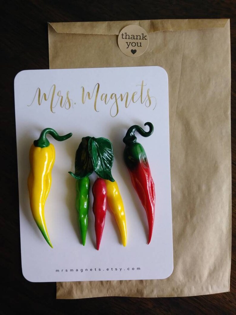 Chili Pepper Magnets Set of 3 Fridge Magnets Decorative - Etsy