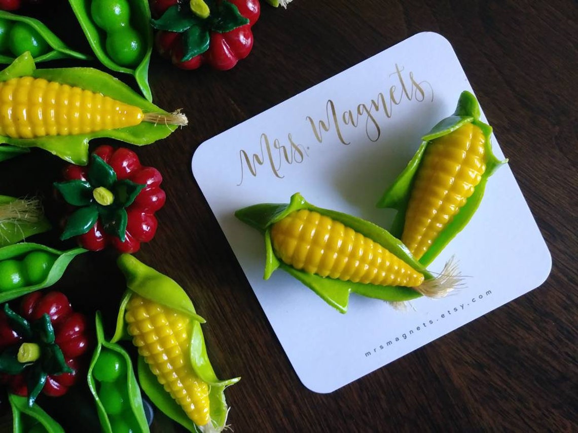 Corn on the Cob Magnets Set of 2 Fridge Magnets - Etsy