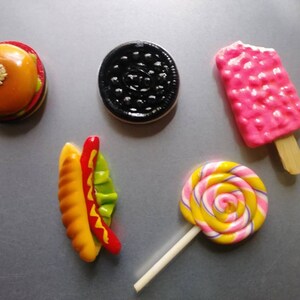 Junk Food Magnets Set of 5 Fridge Magnets Decorative Magnets Cute ...