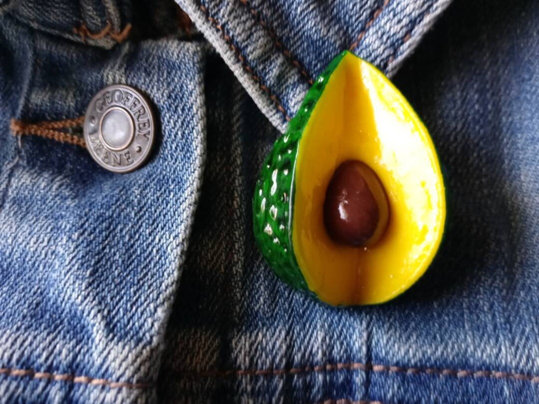 Handmade Avocado Pin Avocado Resin Pin Fruit Pin Handmade Pins Cute ...