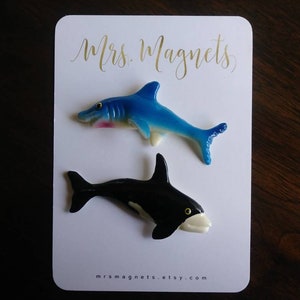 Shark/orca Magnets Set of 2 Fridge Magnets Decorative - Etsy