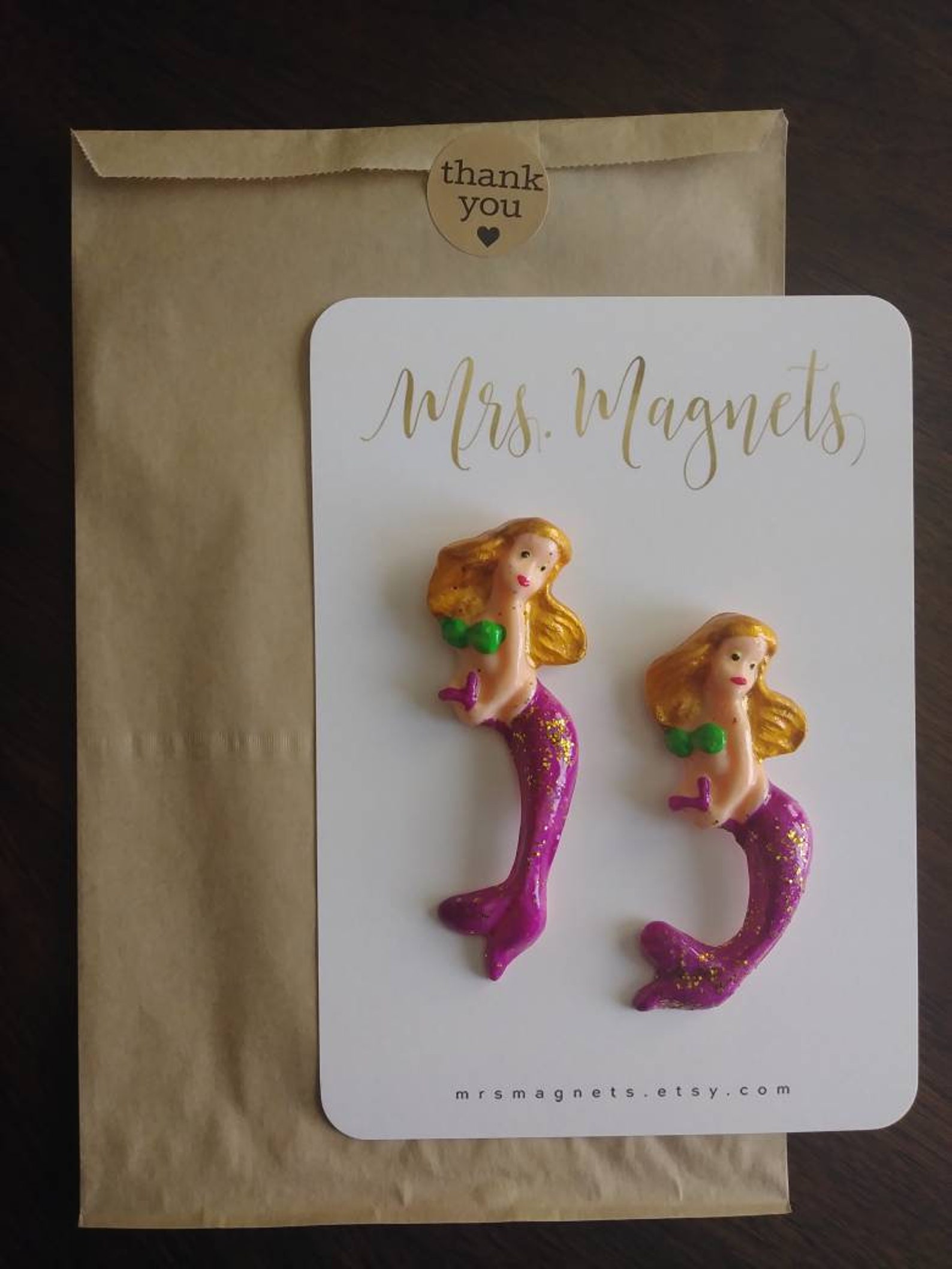 Mermaid Magnets Set of 2 Fridge Magnets Decorative - Etsy