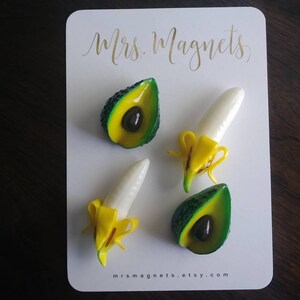 Avocado/banana Magnets Set of 4 Fridge Magnets - Etsy