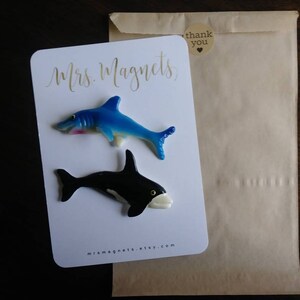 Shark/orca Magnets Set of 2 Fridge Magnets Decorative - Etsy