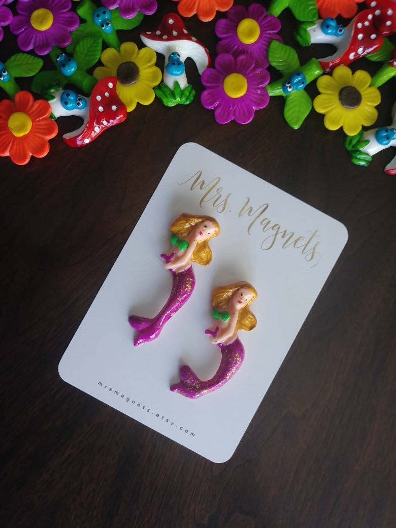 Mermaid Magnets Set of 2 Fridge Magnets Decorative - Etsy