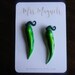 Green Chili Pepper Magnets Set of 2 Fridge Magnets Decorative Magnets ...