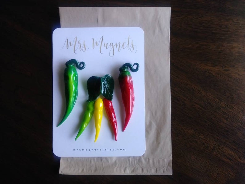 Chili Pepper Magnets Set of 3 Fridge Magnets Decorative - Etsy