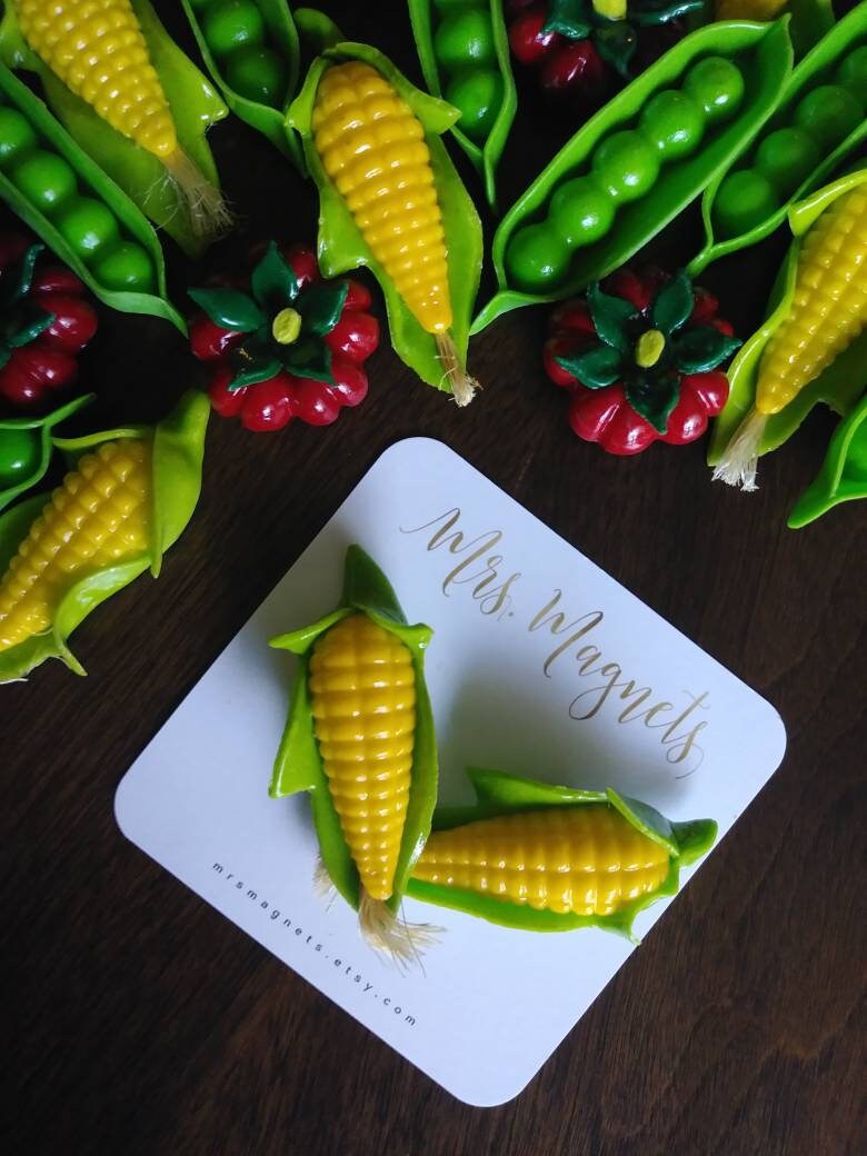 Corn on the Cob Magnets Set of 2 Fridge Magnets - Etsy
