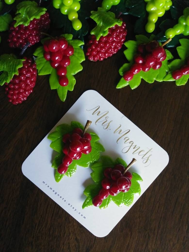 Red Grapes Magnets Set of 2 Fridge Magnets Decorative - Etsy