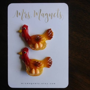 Chicken Magnets Set of 2 Fridge Magnets Decorative Magnets Cute Magnets ...