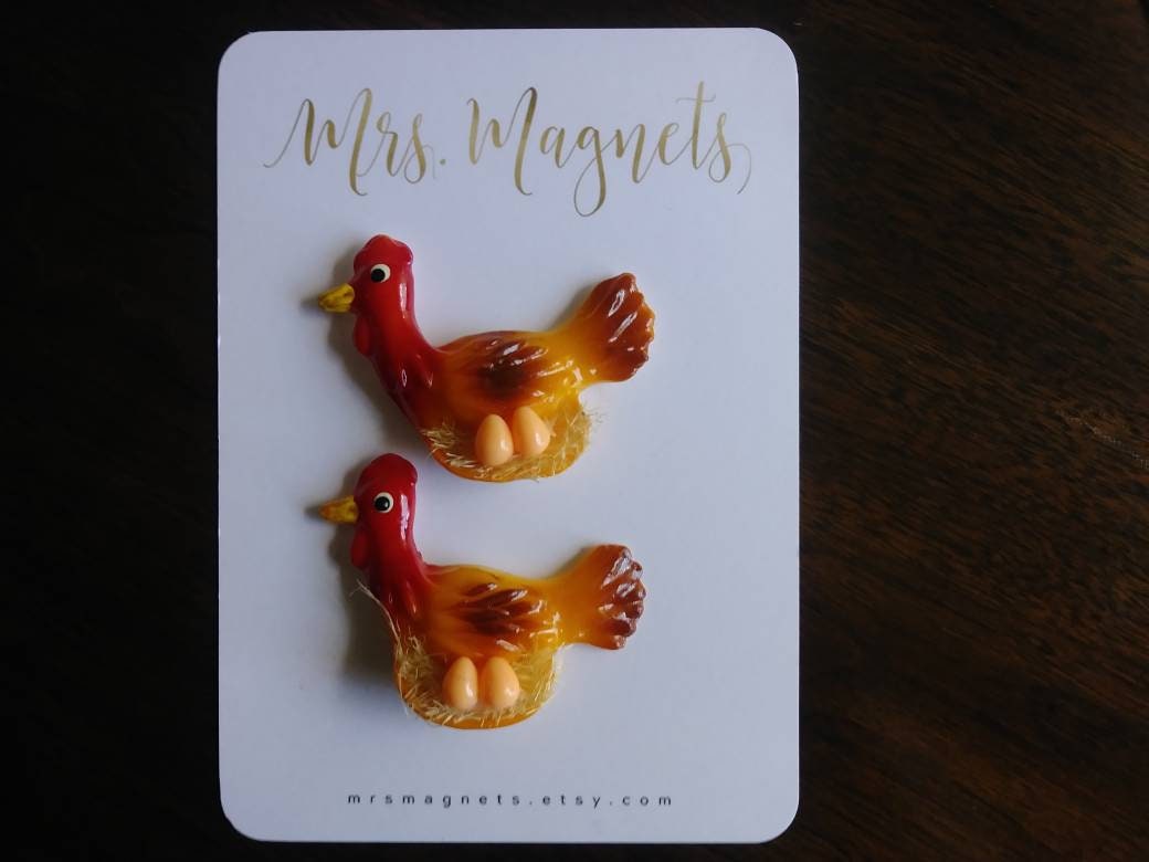 Chicken Magnets Set of 2 Fridge Magnets Decorative | Etsy