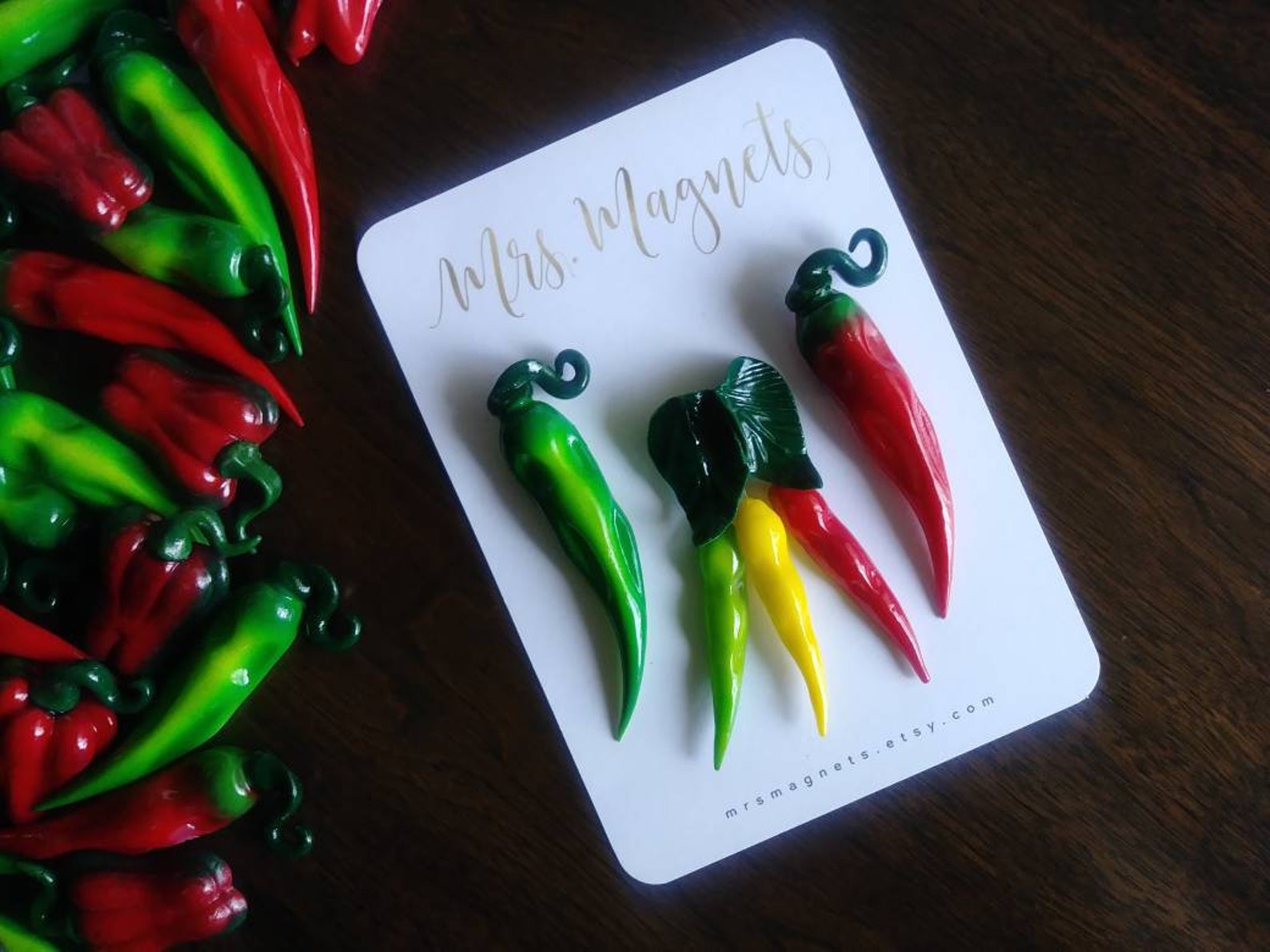 Chili Pepper Magnets Set of 3 Fridge Magnets Decorative - Etsy