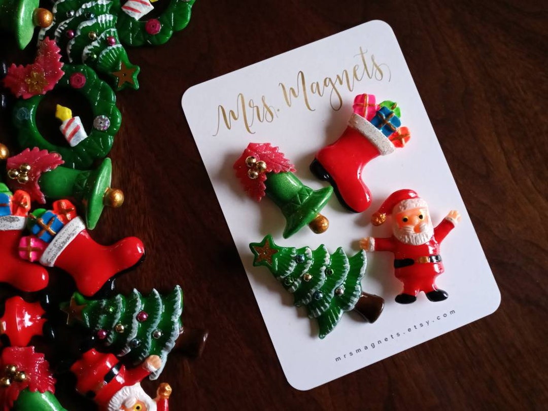 Christmas Magnets Set of 4 Fridge Magnets-decorative Magnets-cute ...