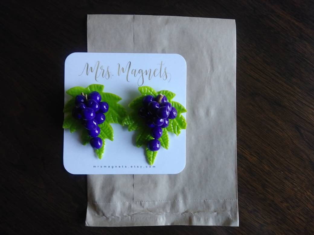 Purple Grapes Magnets Set of 2 Fridge Magnets Decorative - Etsy