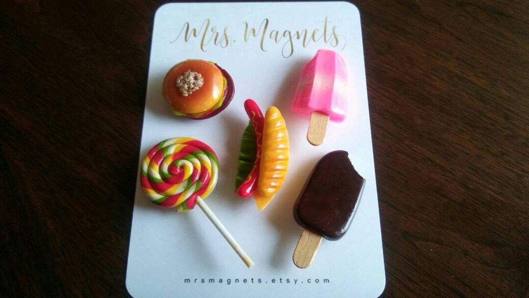 Junk Food Magnets Set of 5 Fridge Magnets Decorative Magnets Cute ...